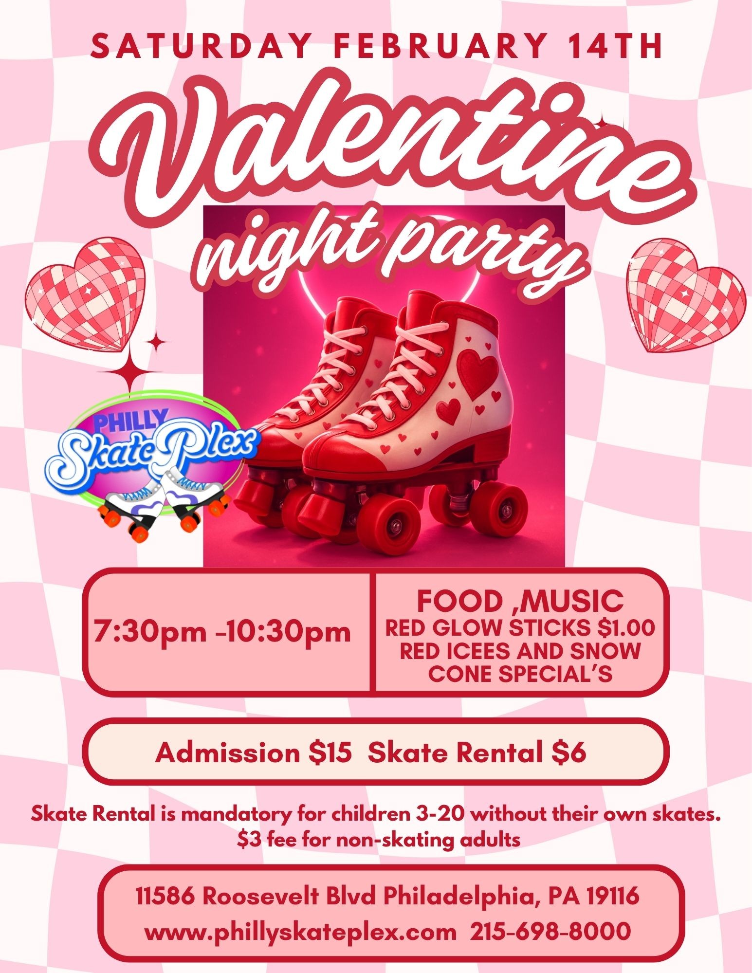 02-14-26 Valentine night party - Philly Skate Plex